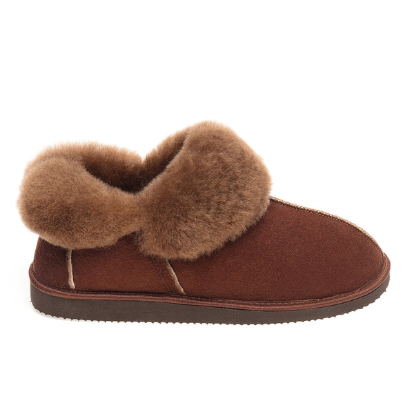 Womens Gael Sheepskin Slippers - Espresso - CIORA SCOTLAND